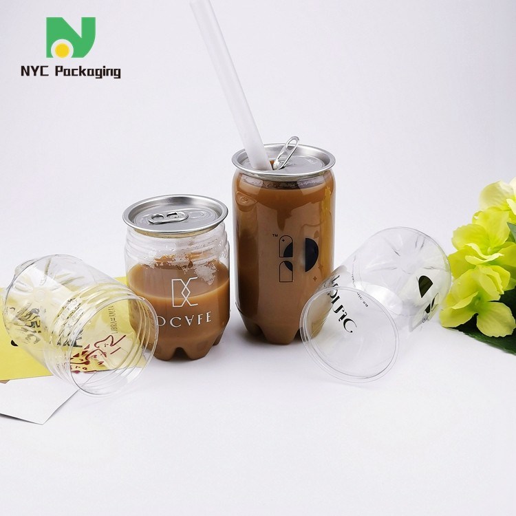 BPA Free Plastic Fruit Juice Bottles 500ml Pull Up Cans Clear Color