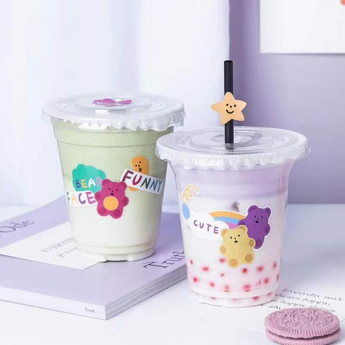 Disposable 8oz Clear Plastic Dessert Cup Ice Cream Boba Container Logo ...
