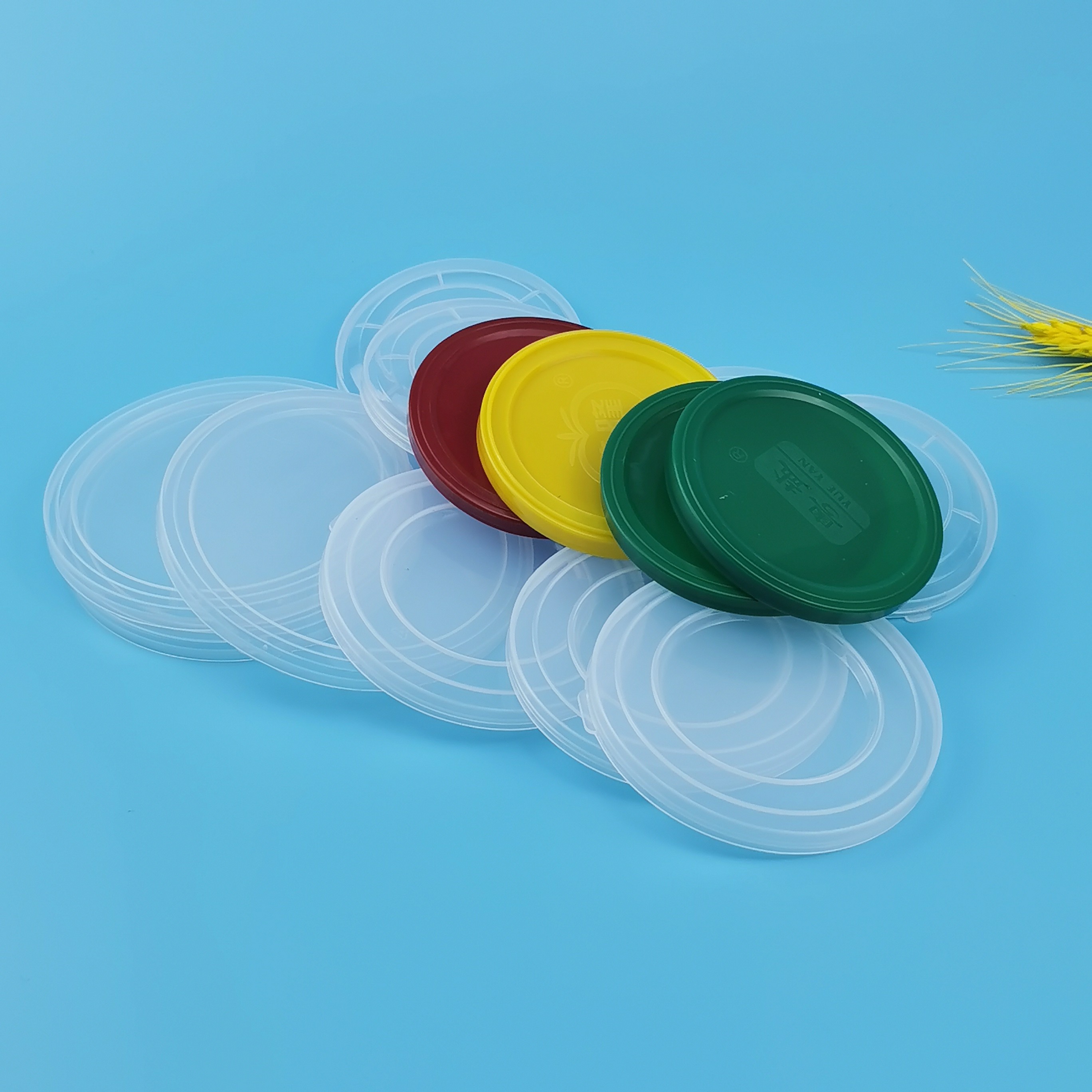 Clear No Toxic 83mm Embossing PE Plastic Lids